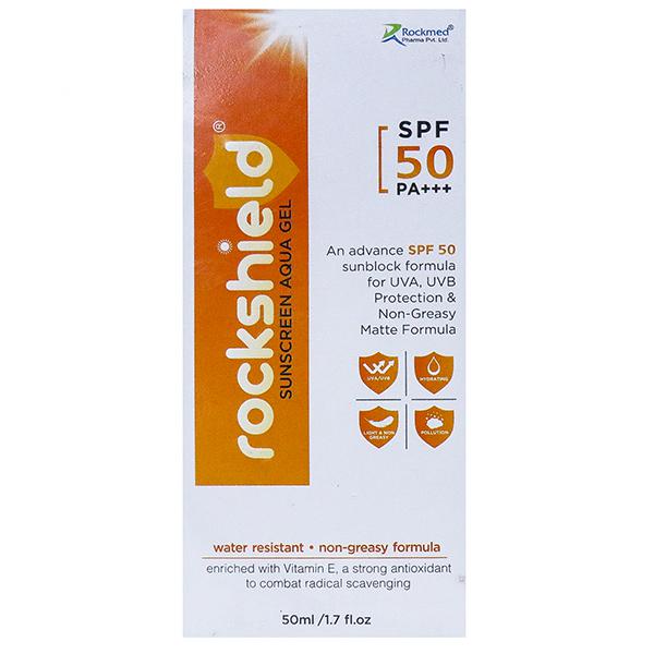 Buy Rockshield Sunscreen Aqua Gel SPF 50 PA+++ @ Rs. 580/- from Rockmed ...
