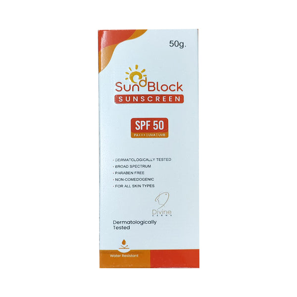 Buy SunD Block Sunscreen SPF 50 @ Rs. 426/- from Divine Derma